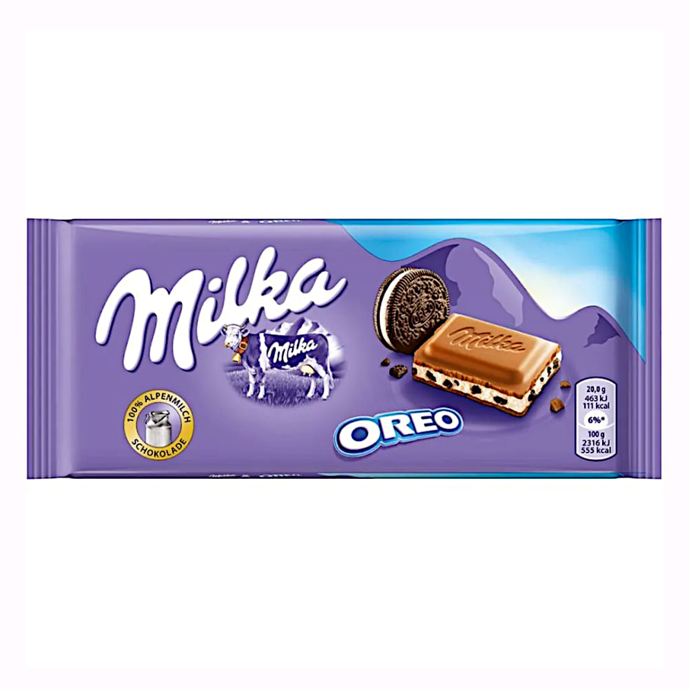Chocolate em Barra Milka ao Leite com Baunilha e Biscoito 100g ...