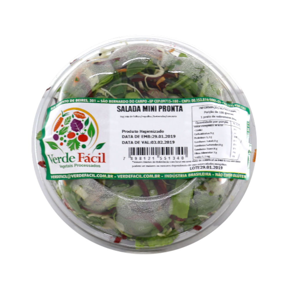 Mini Salada Pronta Verde Fácil 100g - Supermercado Coop