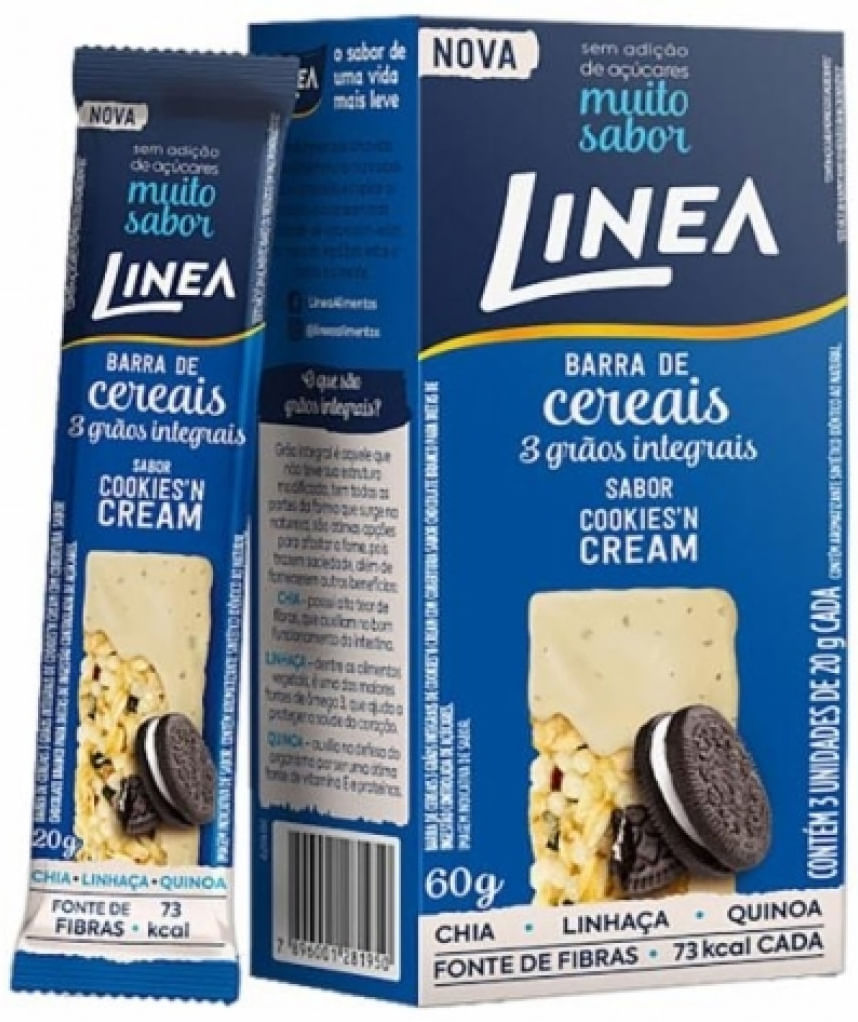 Barra de Cereal Linea Cookie N Cream 20g | Com 3 Unidades ...