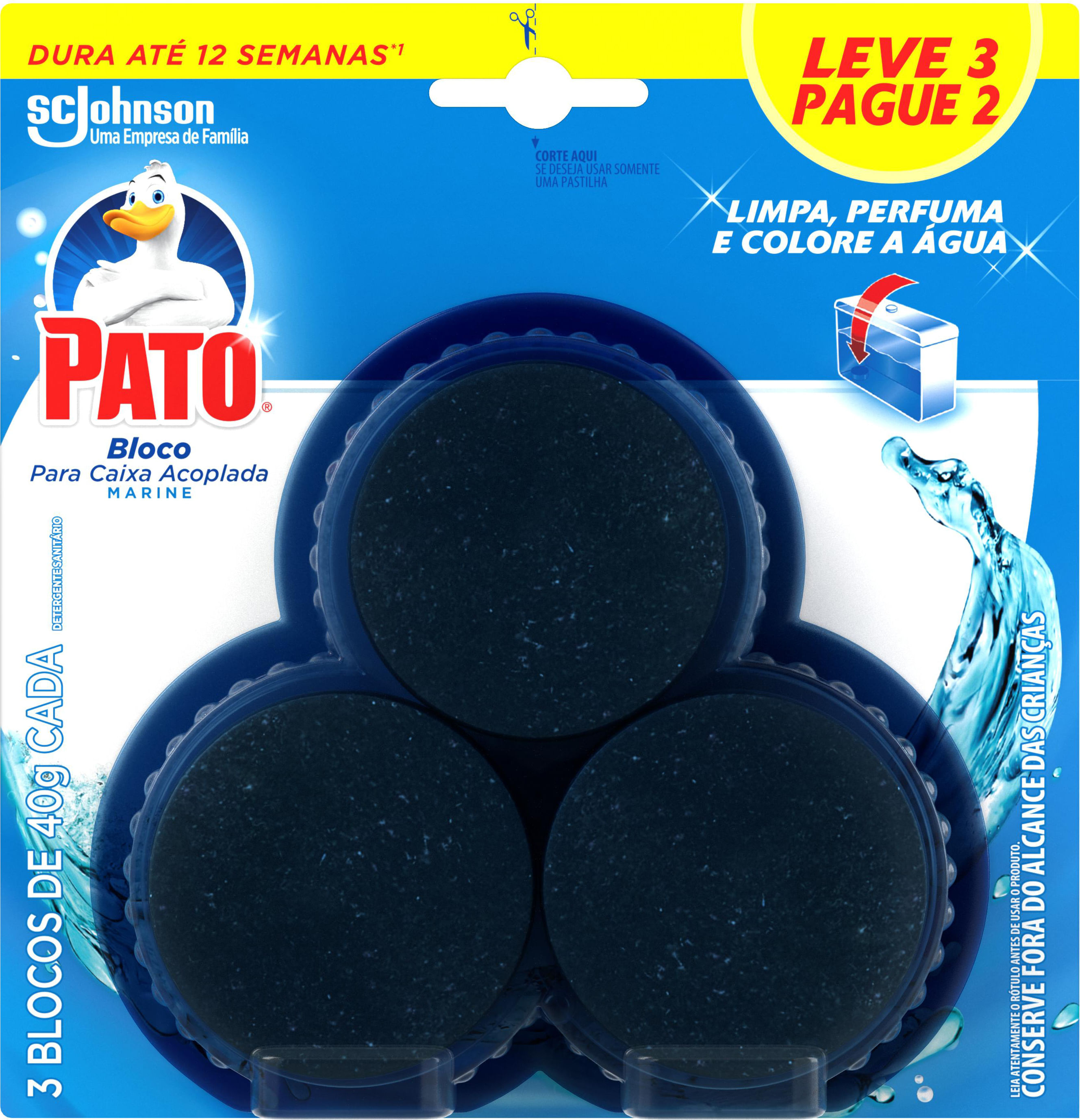 Desodorizador Sanitário Pato Bloco para Caixa Acoplada Marine 40g ...
