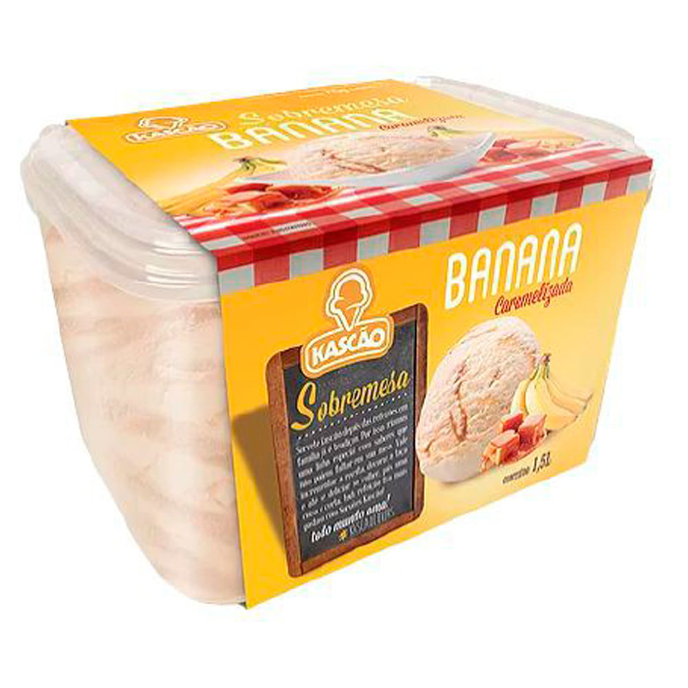 Sorvete Kascão Sobremesa Banana Caramelizada 1,5L - Supermercado Coop