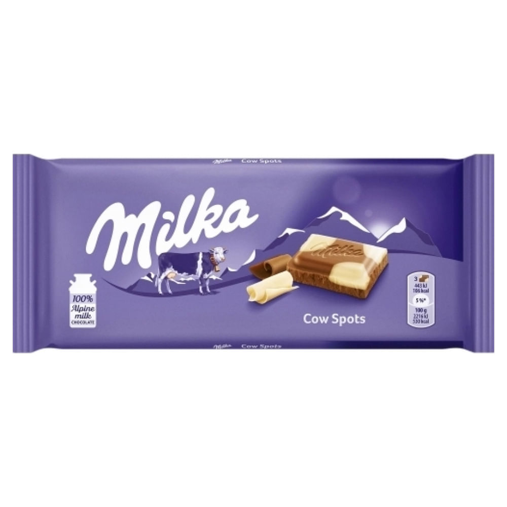 Chocolate em Barra Milka Happy Cows ao Leite e Branco 100g ...