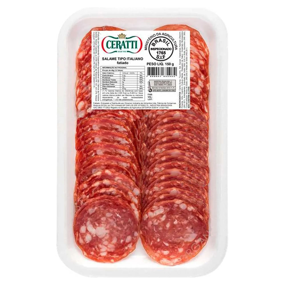 Salame Italiano Ceratti Fatiado kg - Supermercado Coop