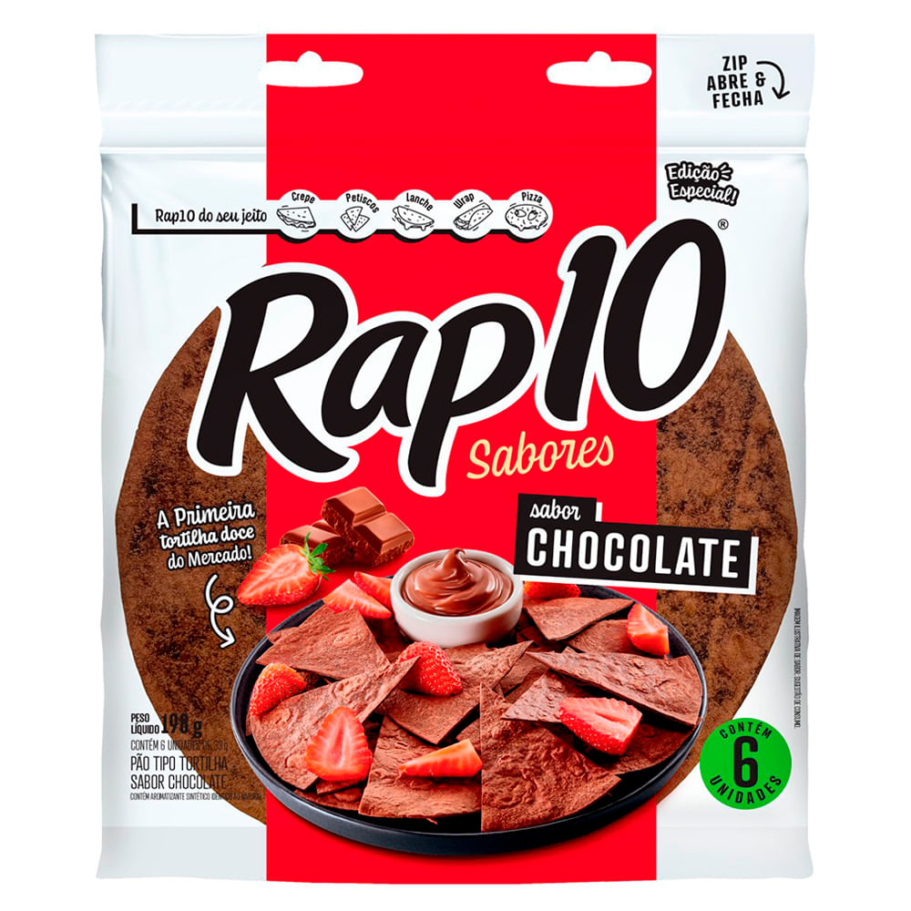 Pão Tortilha Rap10 Chocolate 198g - Supermercado Coop