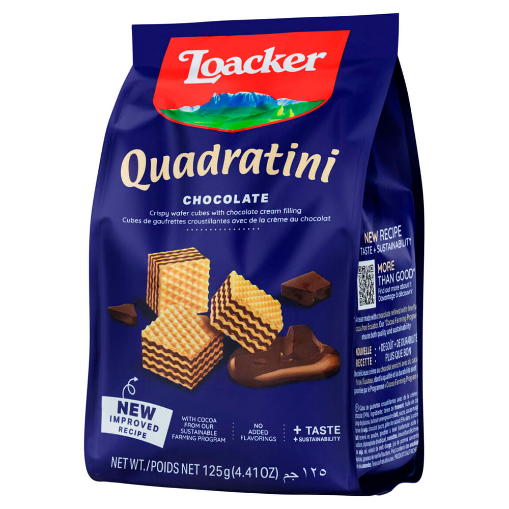 Biscoito Wafer Loacker Quadratini Mini Creme de Chocolate 125g ...