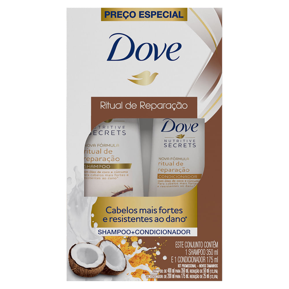 Kit Dove Ritual de Reparação Shampoo 350ml e Condicionador 175ml ...