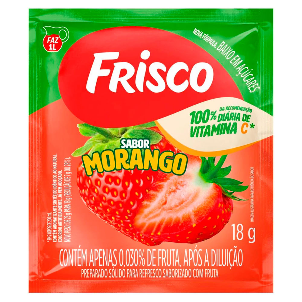 Refresco em Pó Frisco Morango 18g - Supermercado Coop
