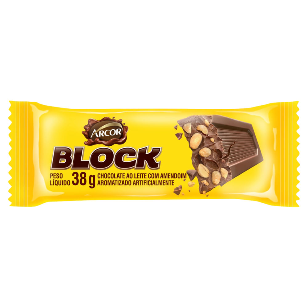 Chocolate Arcor Block ao Leite com Amendoim 38g - Supermercado Coop