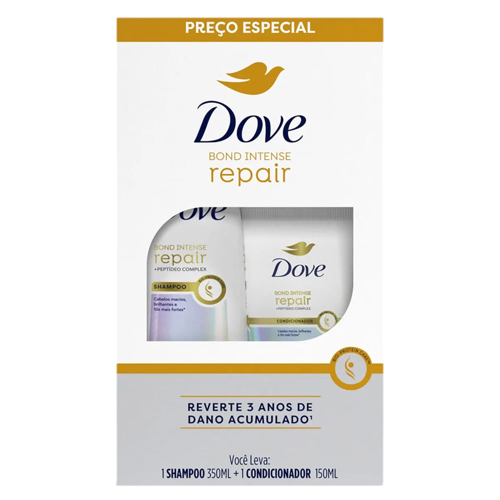 Kit Dove Bond Intense Repair Shampoo 350ml e Cond 150ml - Supermercado Coop