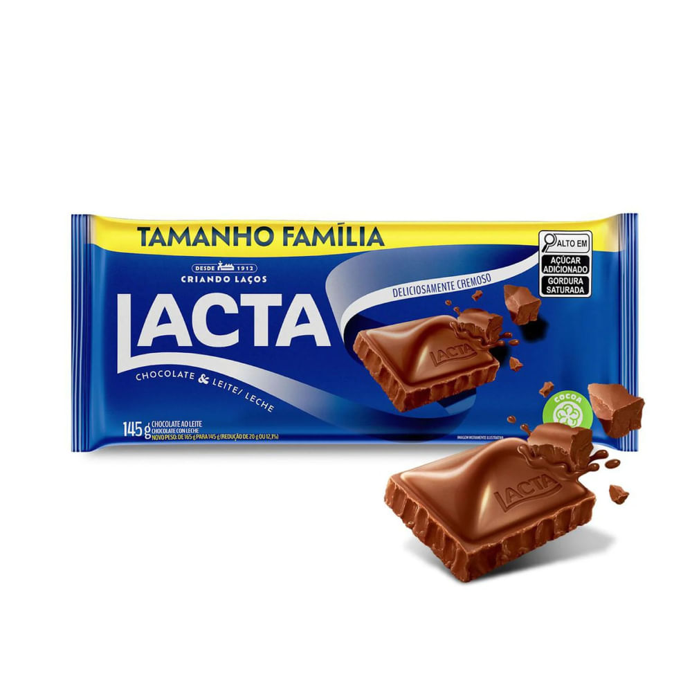 Chocolate ao Leite Lacta 145g - Supermercado Coop