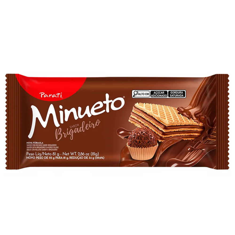 Biscoito Wafer Recheado Brigadeiro Minueto 81g - Supermercado Coop