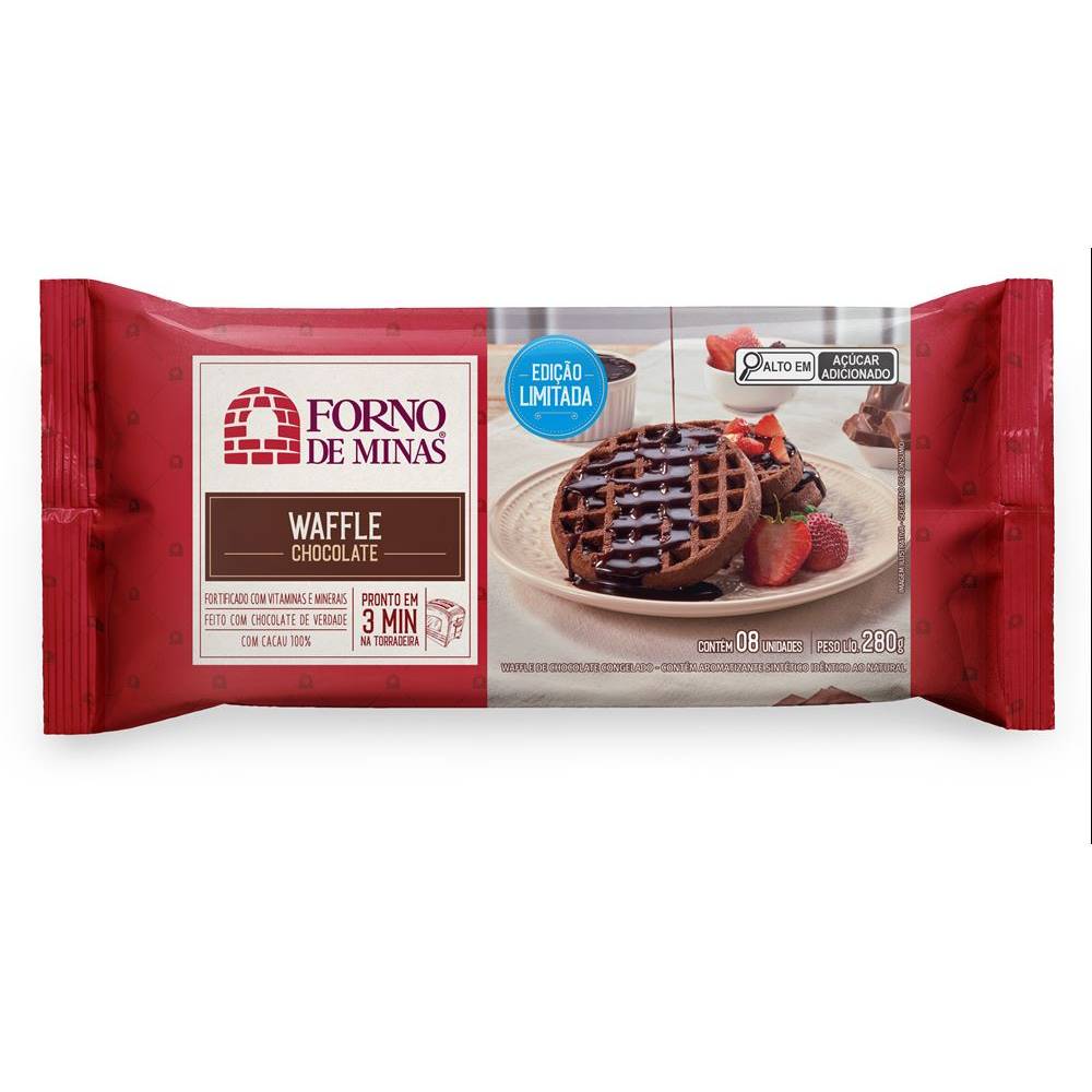 Waffle Chocolate Forno De Minas 280G Com 8 Unidades - Supermercado Coop